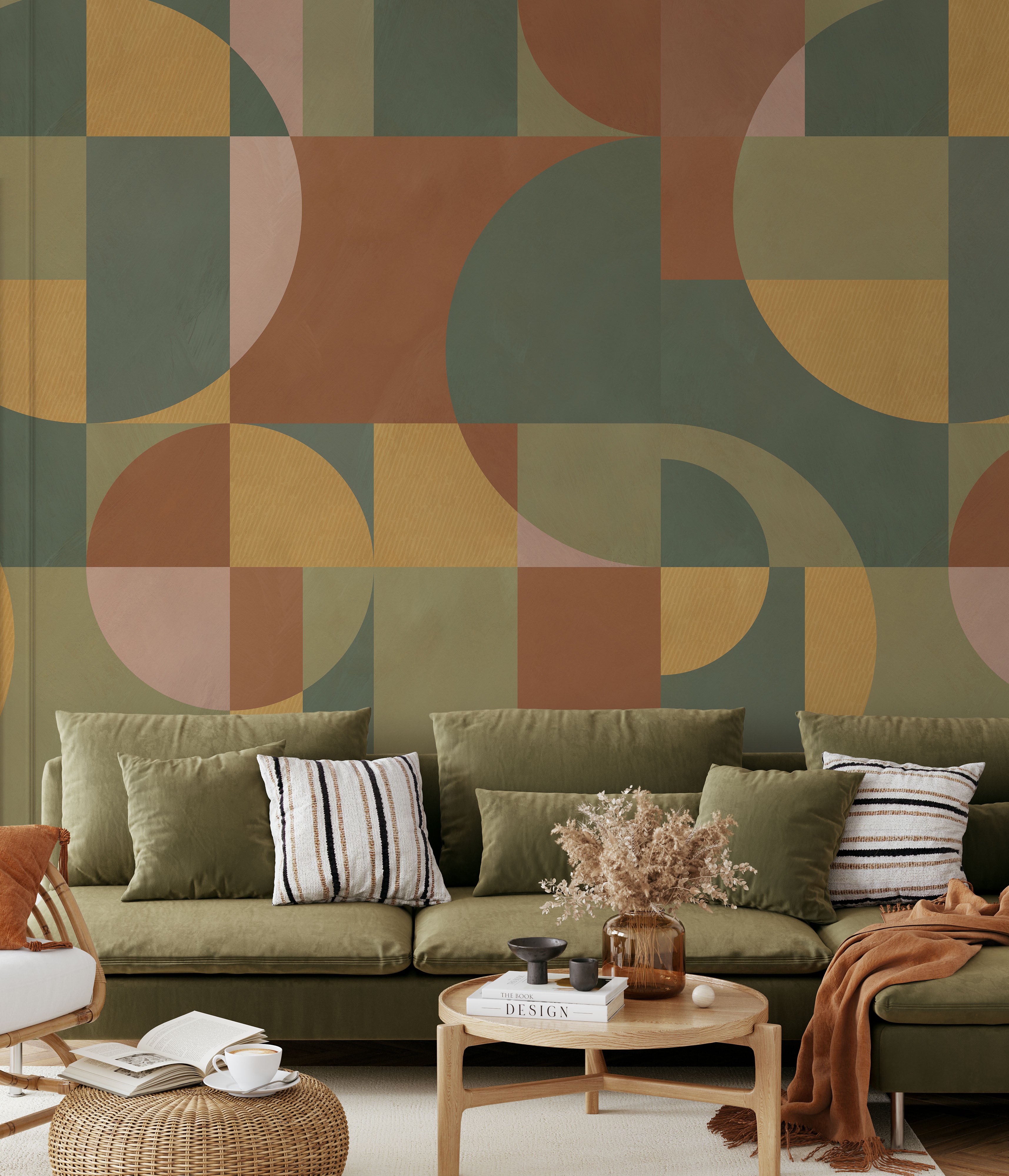 Modern Abstract Shapes in Terracota Mural - Studio Exclusive – Koko Art ...