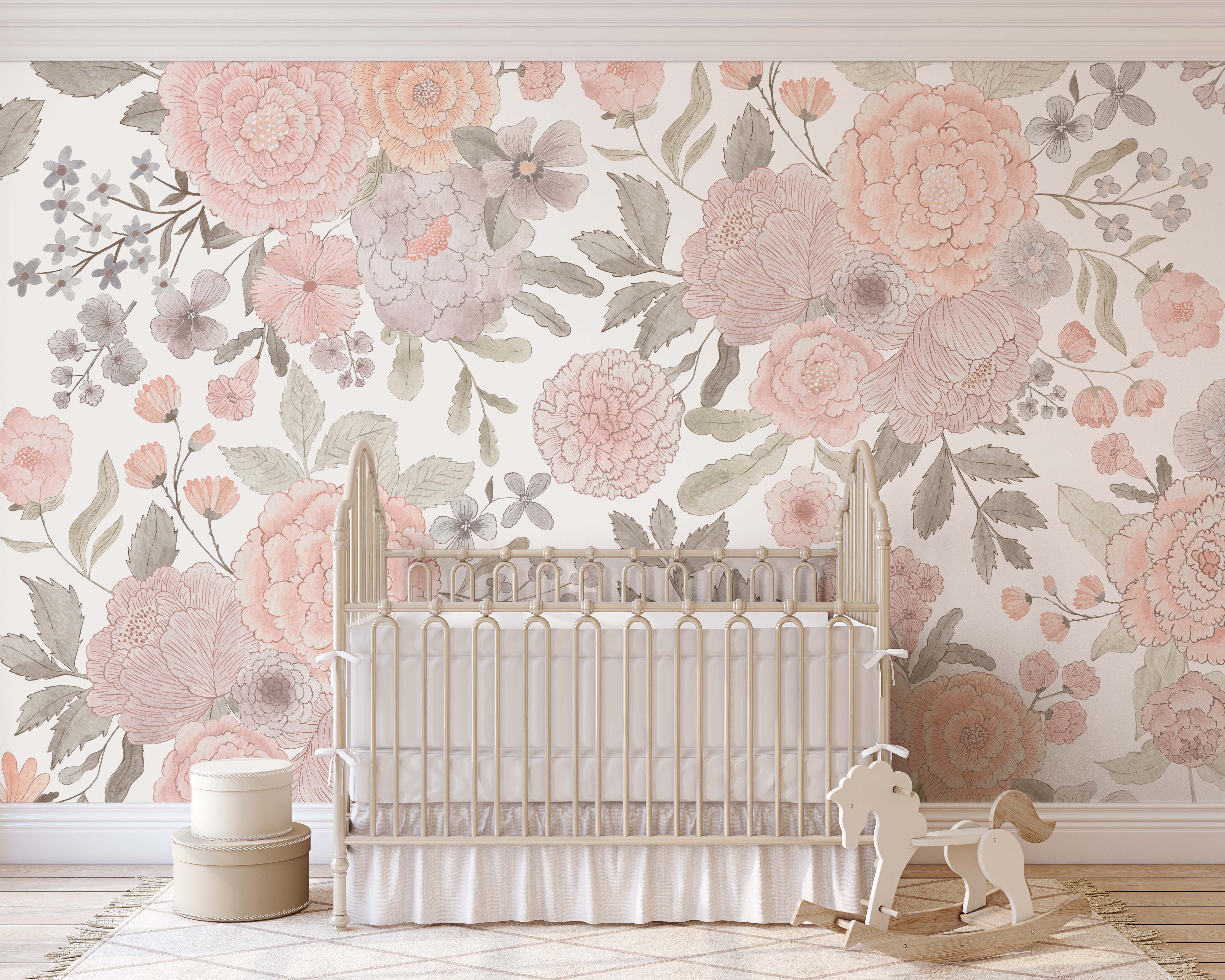 Oriana Floral Wallpaper Mural - Studio Exclusive – Koko Art Shop