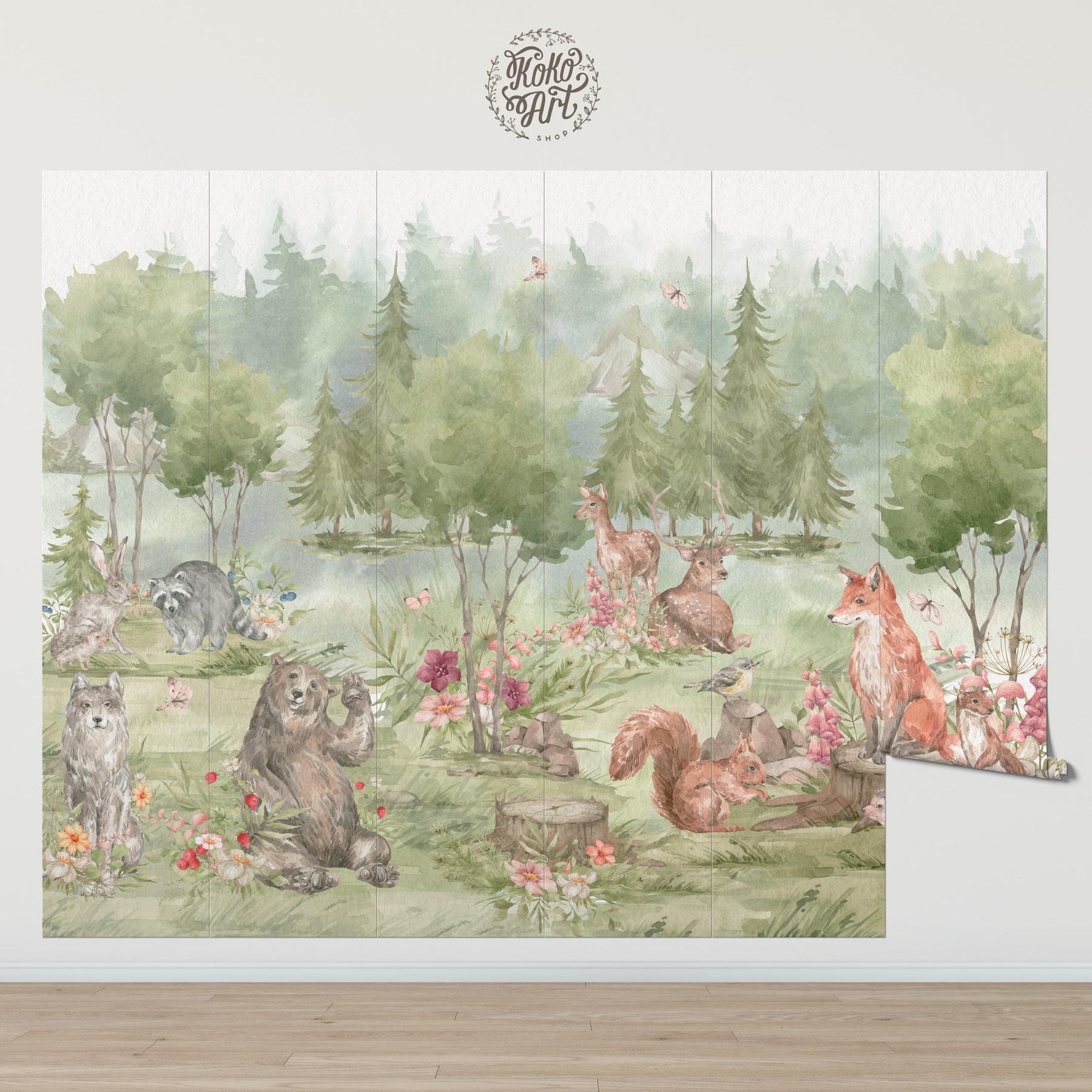 Woodland Storybook Mural – Koko Art Shop