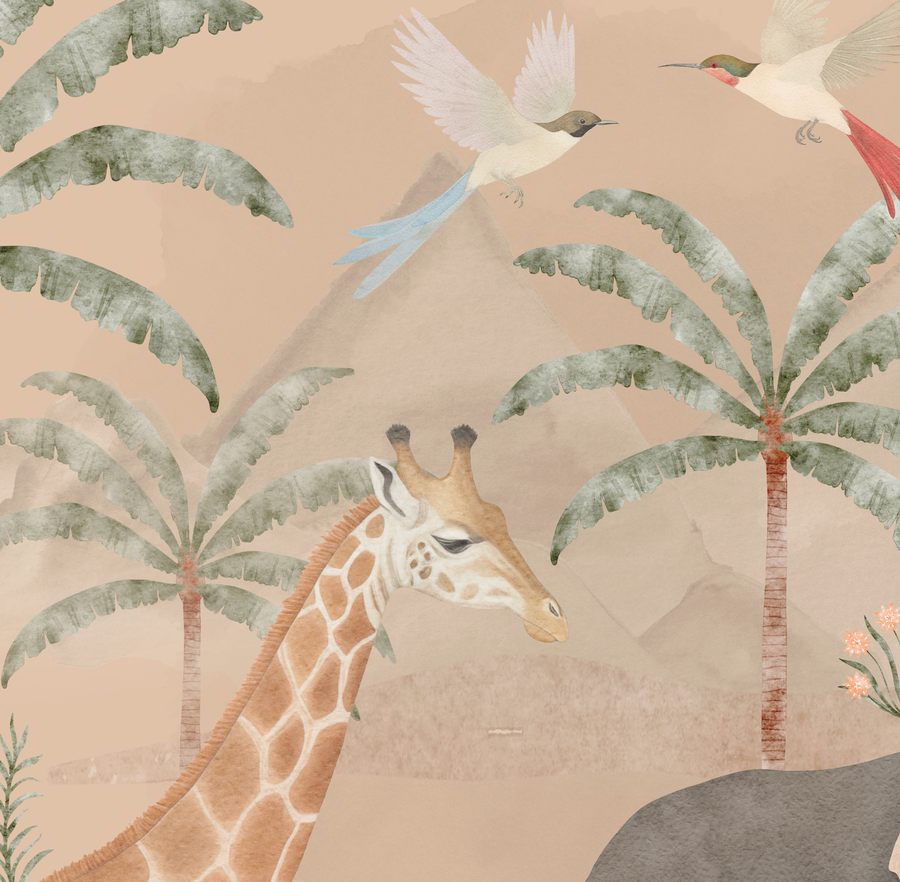 Boho Wild Safari Mural – Koko Art Shop