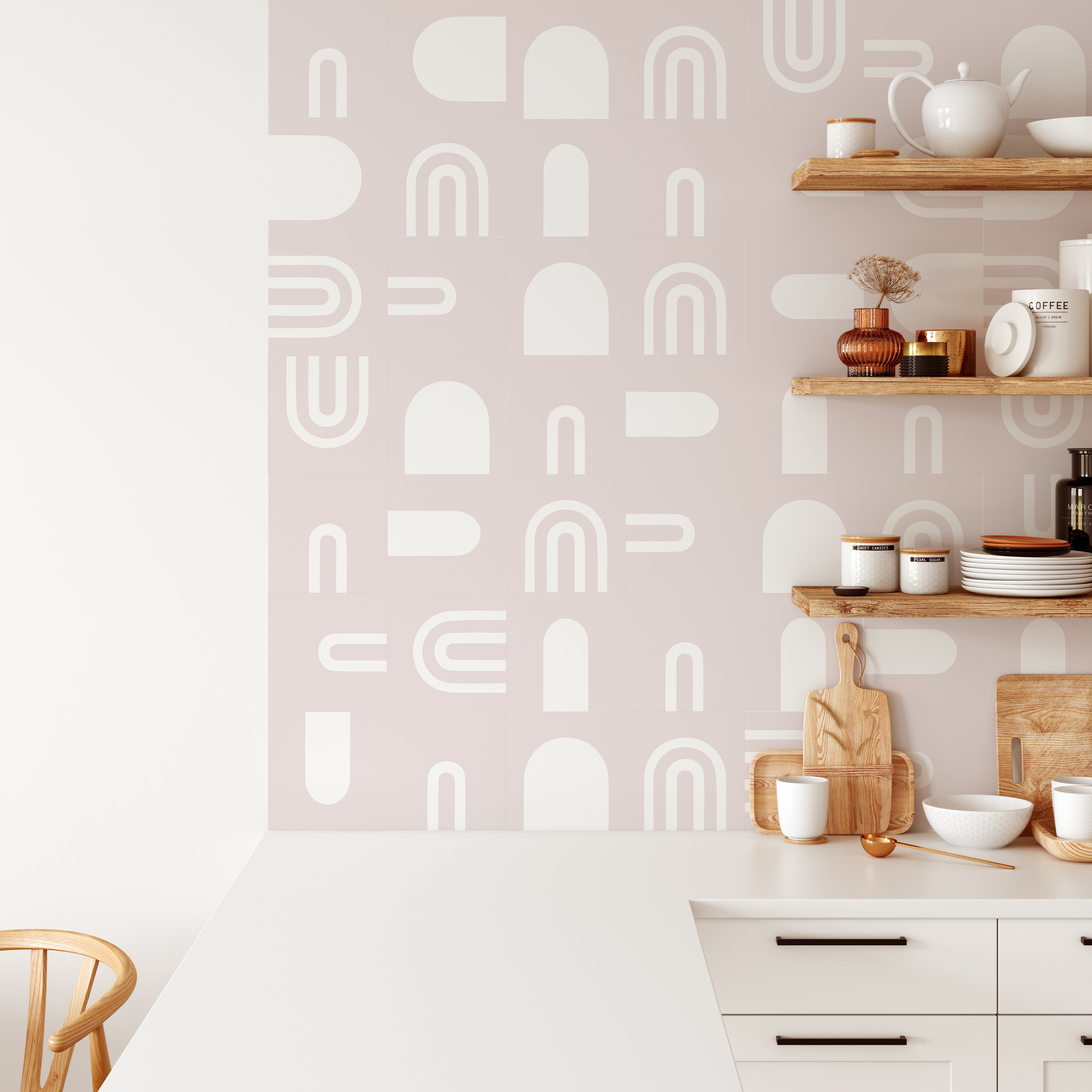 Boho Light Pink Tile Decal Vinyl Stickers Pack – Koko Art Shop