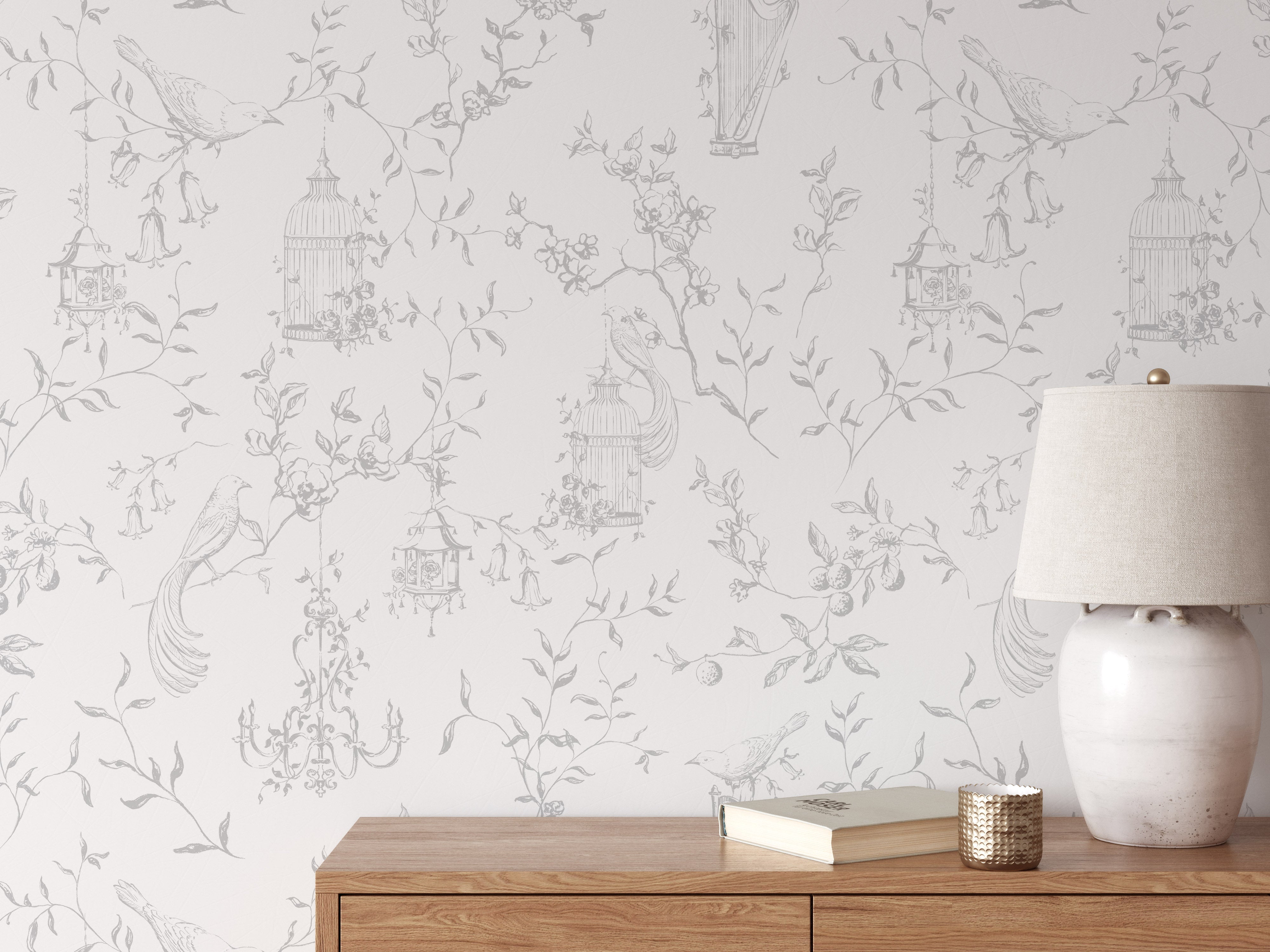 Romantic French Toile Wallpaper – Koko Art Shop