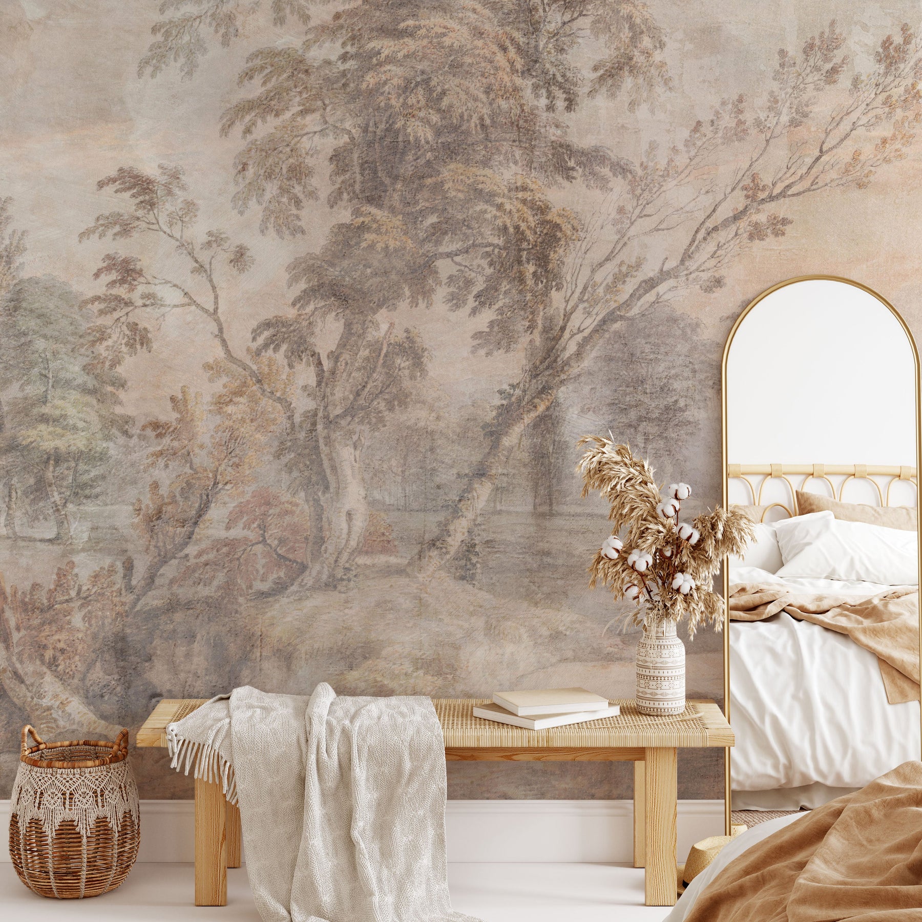 Aged Fresco Mural - Antique Scenic Wallpaper – Koko Art Shop