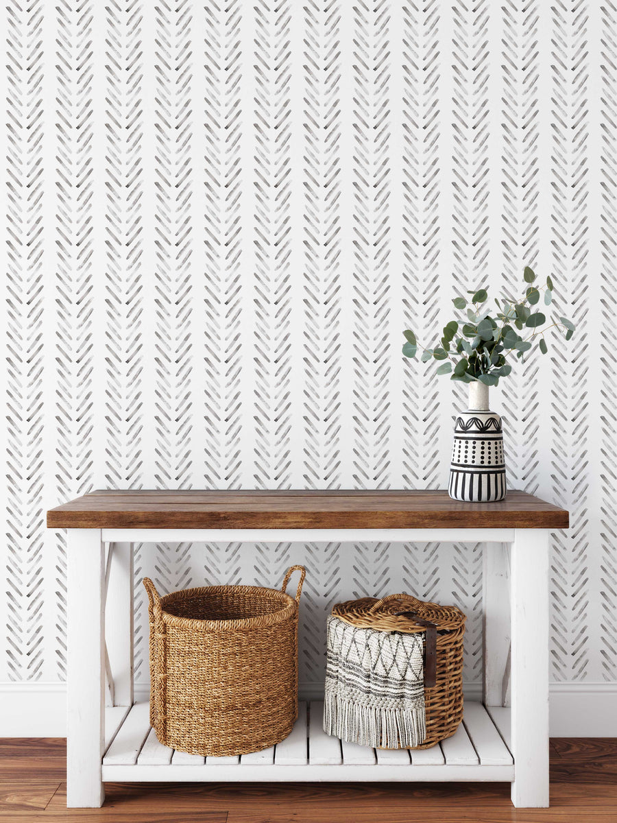 Boho Herringbone in Stone Gray – Koko Art Shop