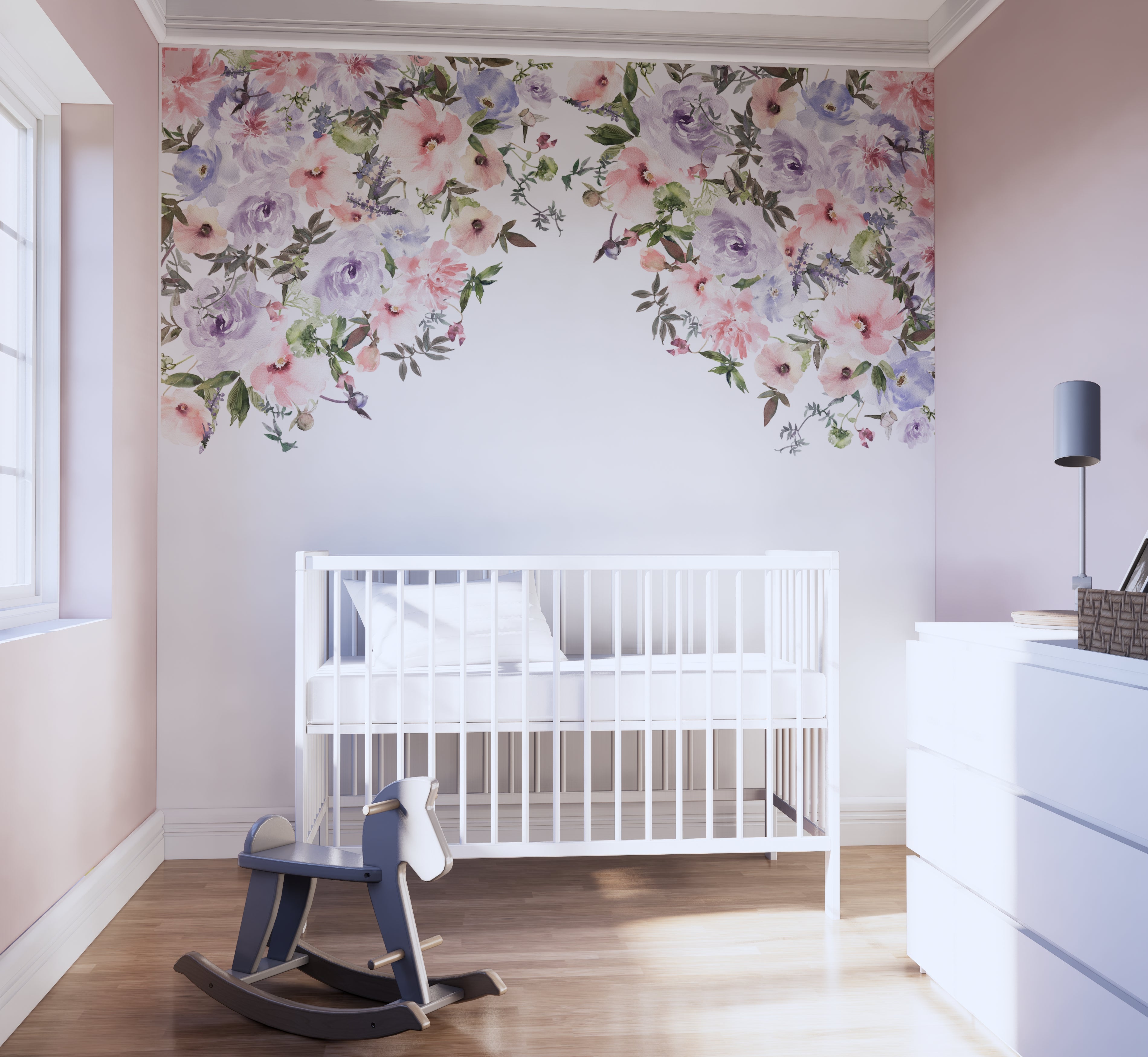 Purple and Pink Spring Bloom Corner Decals – Koko Art Shop