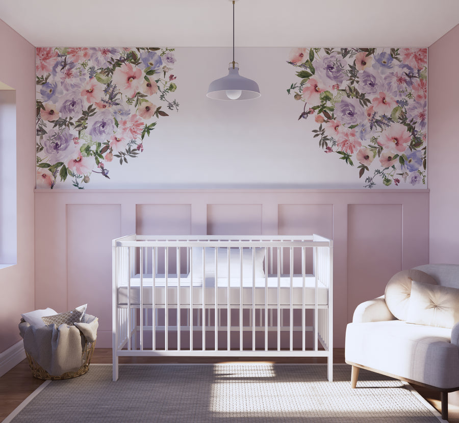 Purple and Pink Spring Bloom Corner Decals – Koko Art Shop