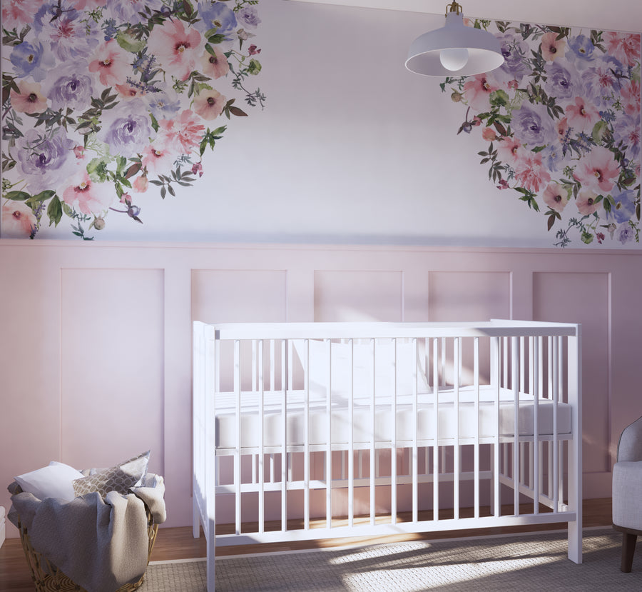 Purple and Pink Spring Bloom Corner Decals – Koko Art Shop