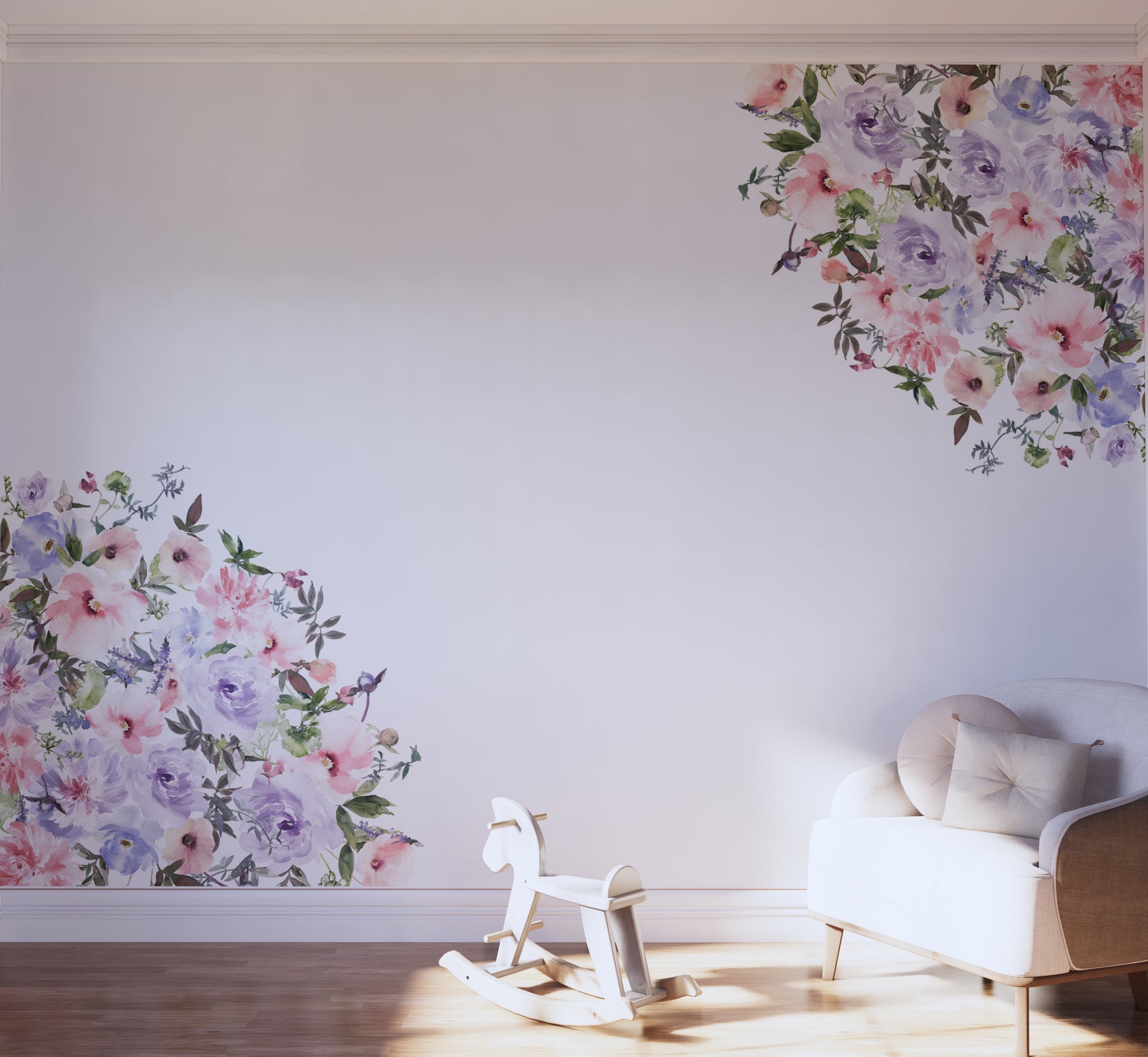Purple and Pink Spring Bloom Corner Decals – Koko Art Shop