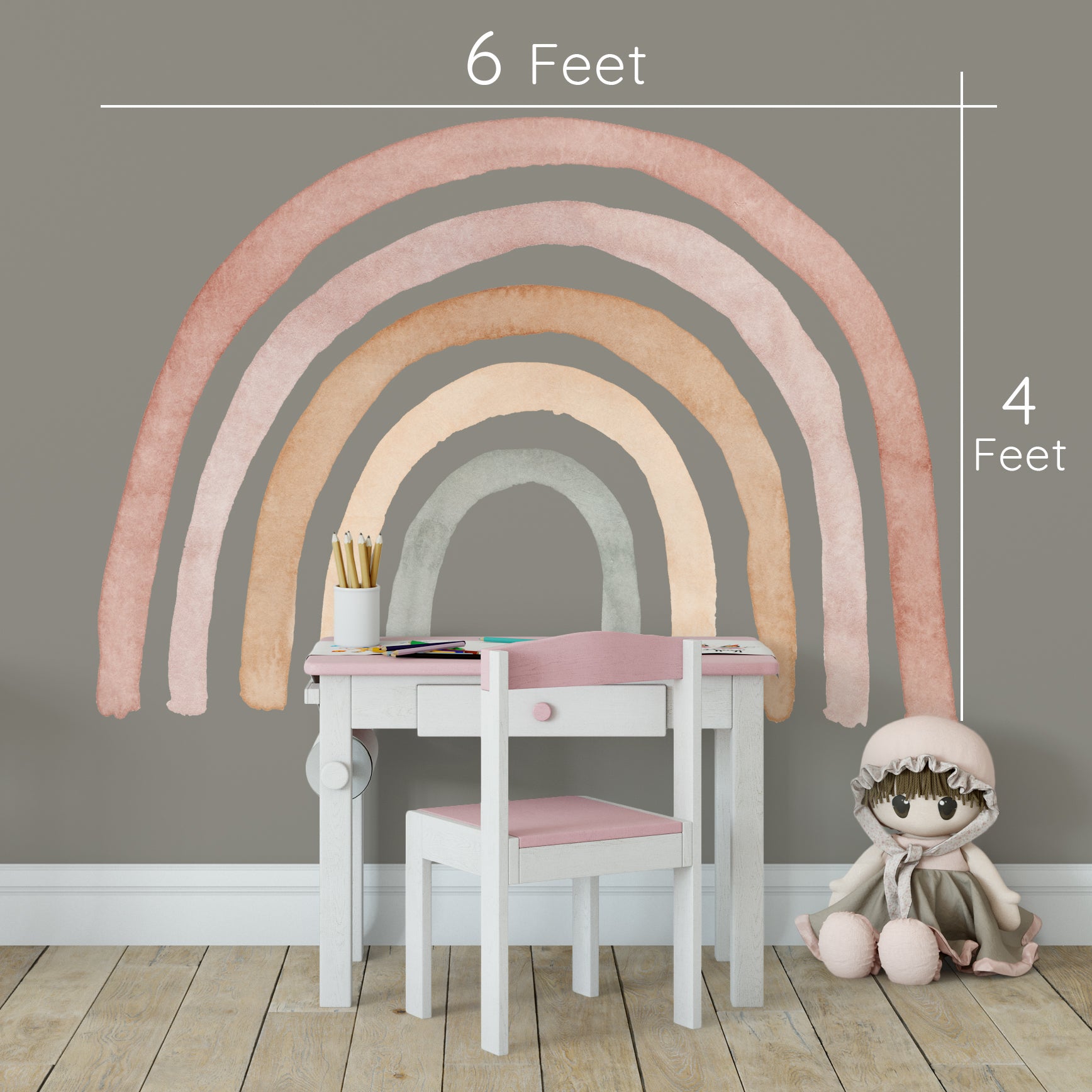 Sweet Neutral Boho Rainbow Decal – Koko Art Shop